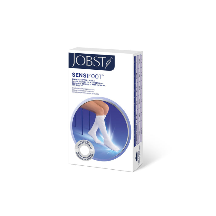 Jobst Sensifoot Diabetic Knee High Sock Light Compression 8-15mmHg ...